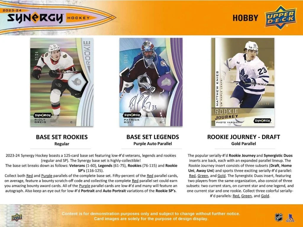 2023/24 Upper Deck Synergy Hockey Hobby Box– Total Sports Cards